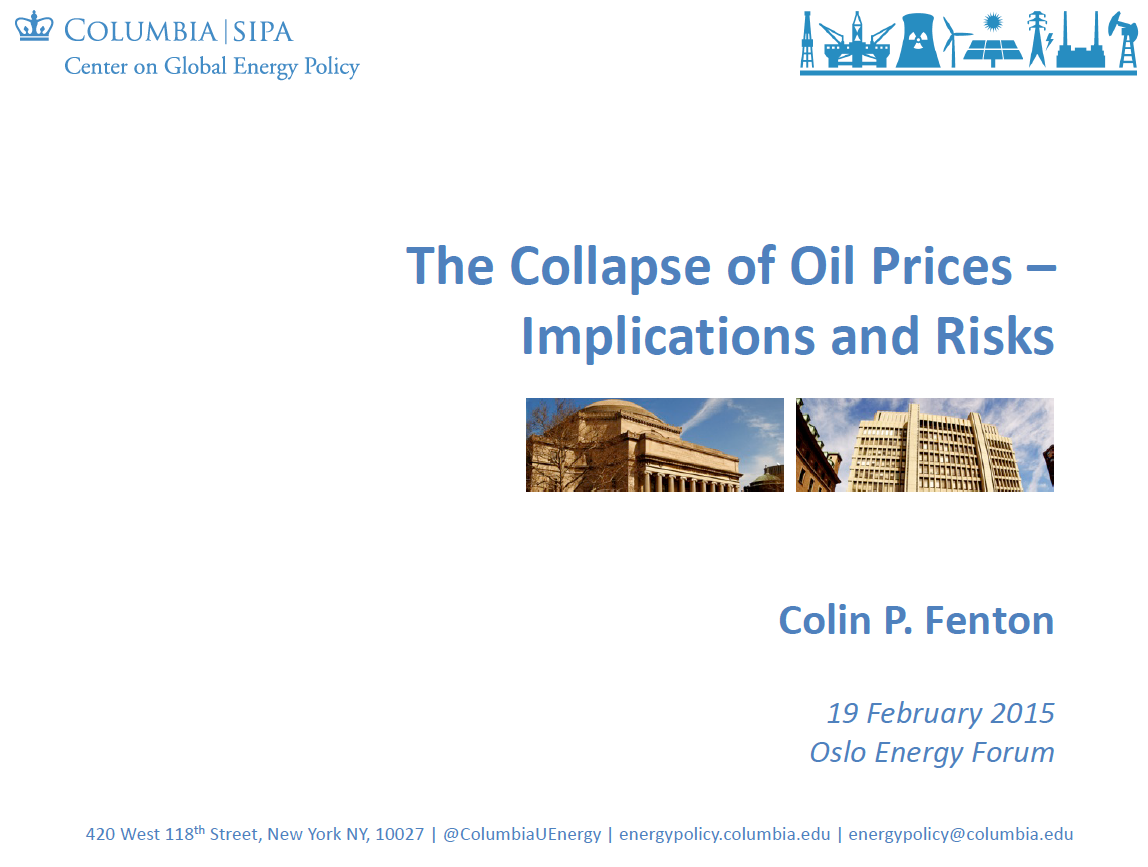 The Collapse of Oil Prices—Implications and Risks - Center on Global ...