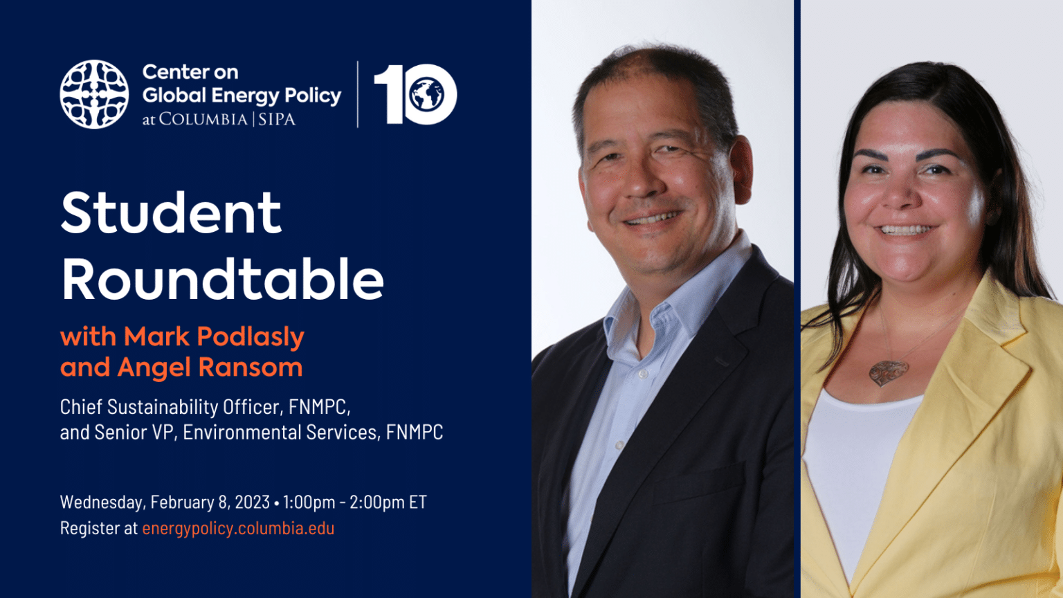 Student Roundtable and Lunch with Mark Podlasly and Angel Ransom ...