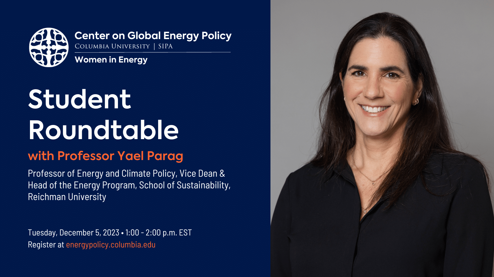 Student Roundtable and Lunch with Professor Yael Parag - Center on ...