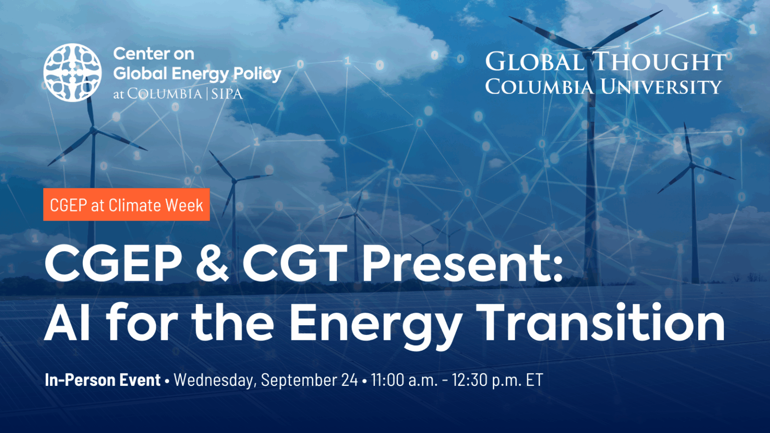 CGEP & CGT Present: AI for the Energy Transition @ Climate Week NYC ...