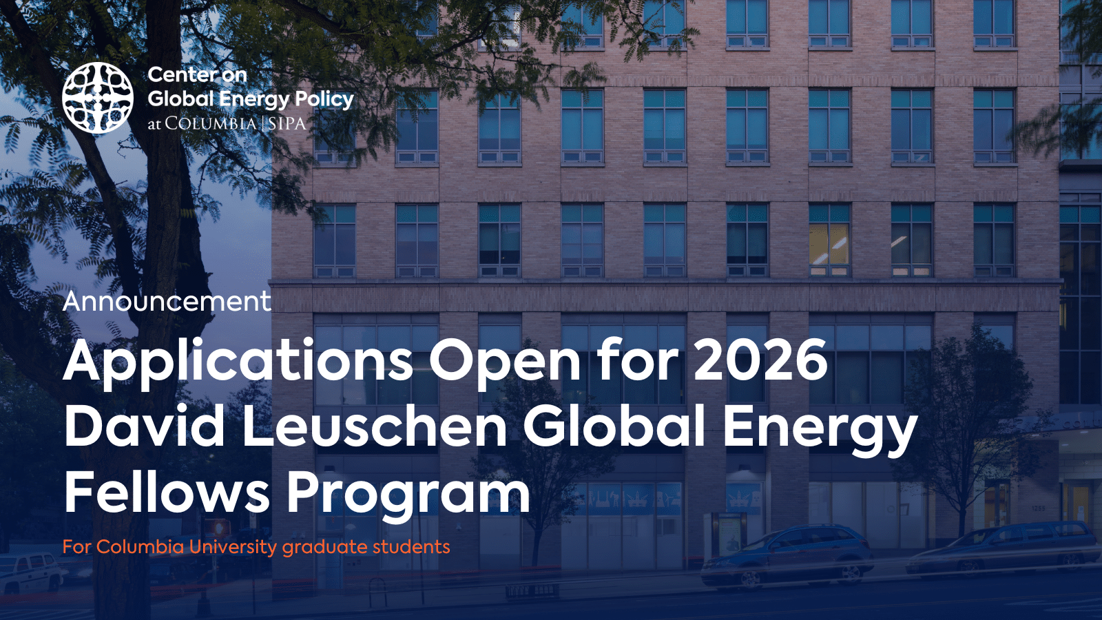 Applications Open for 2026 David Leuschen Global Energy Fellows Program ...